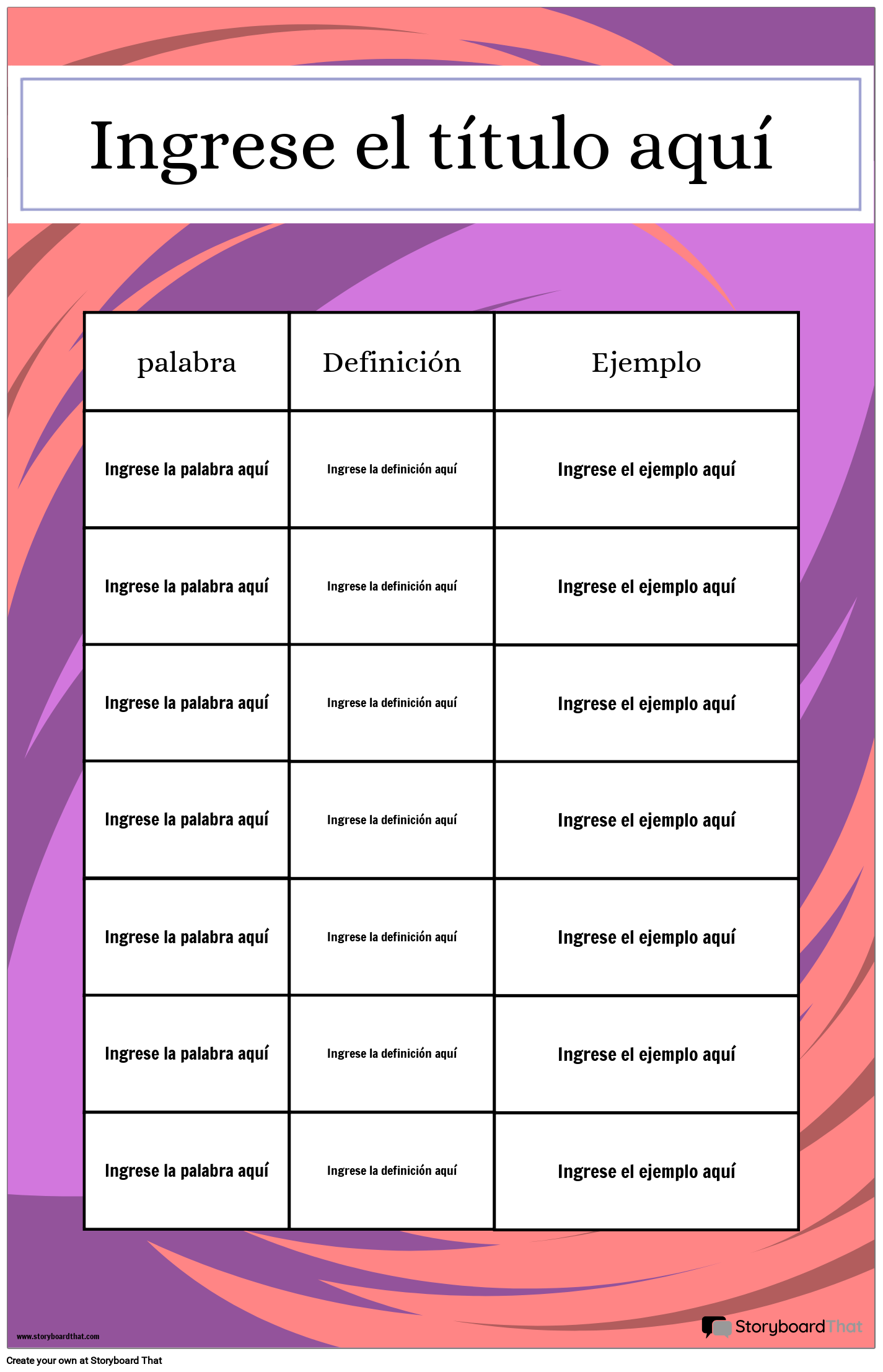 Póster Definición Storyboard por es-examples