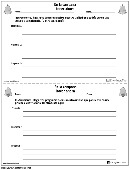 Crear Actividades de Campanero | Plantilla de Campana