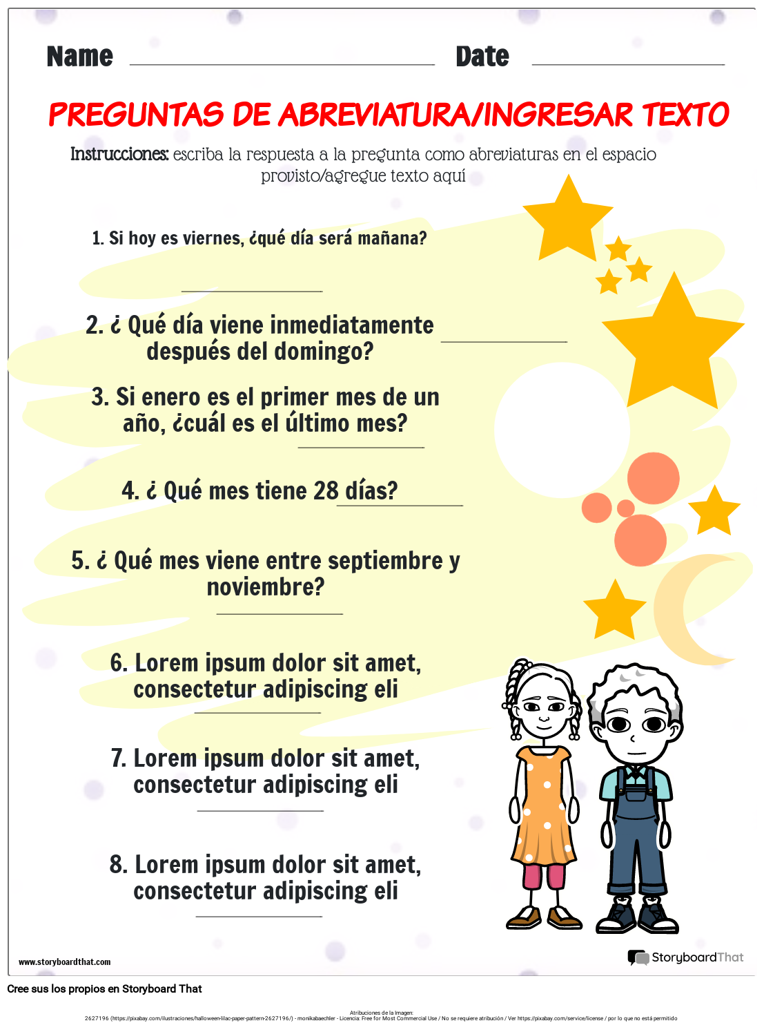 Preguntas Sobre Abreviaturas Storyboard by es-examples