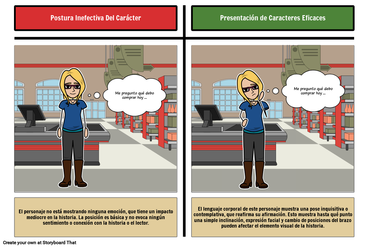 Presentación de Personajes Storyboard af es-examples