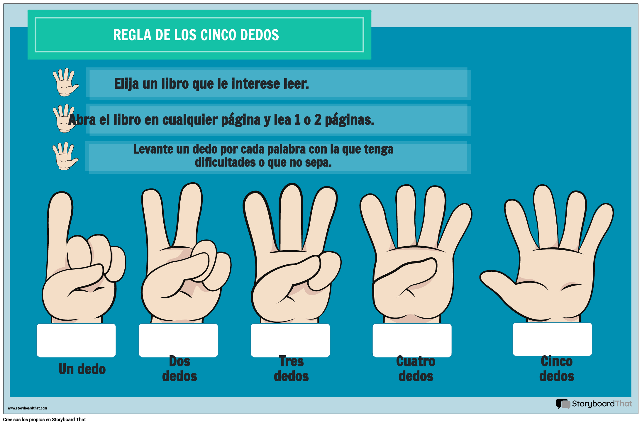 Regla de los 5 Dedos: Libro Perfecto Póster Storyboard