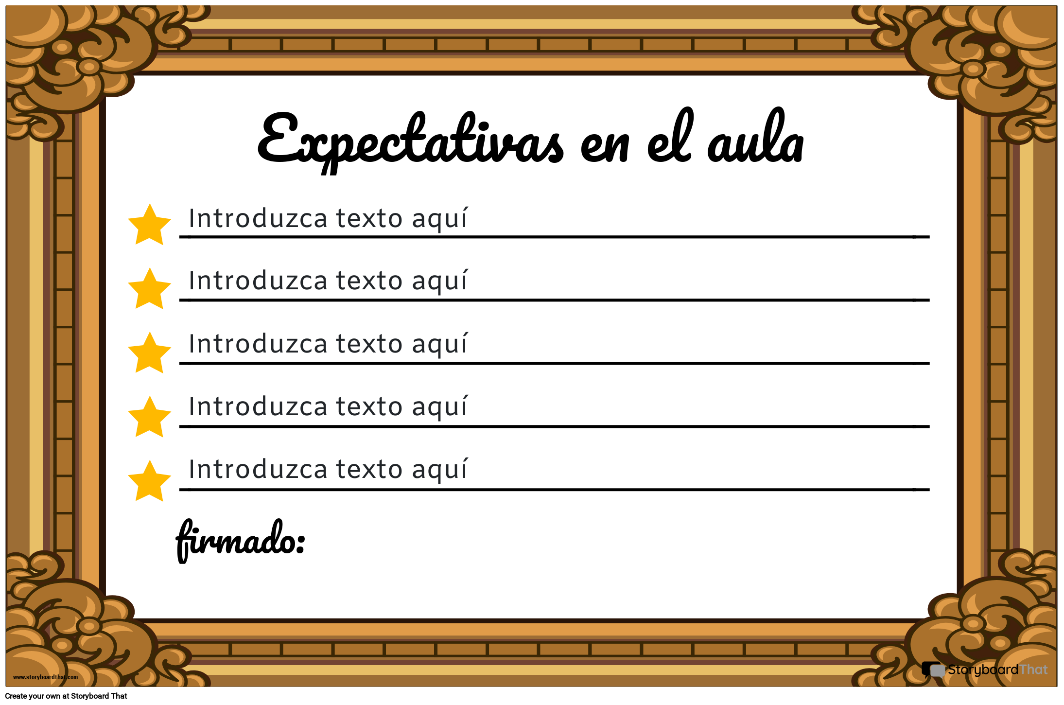 Reglas del Salón de Clases 16 Storyboard por es-examples