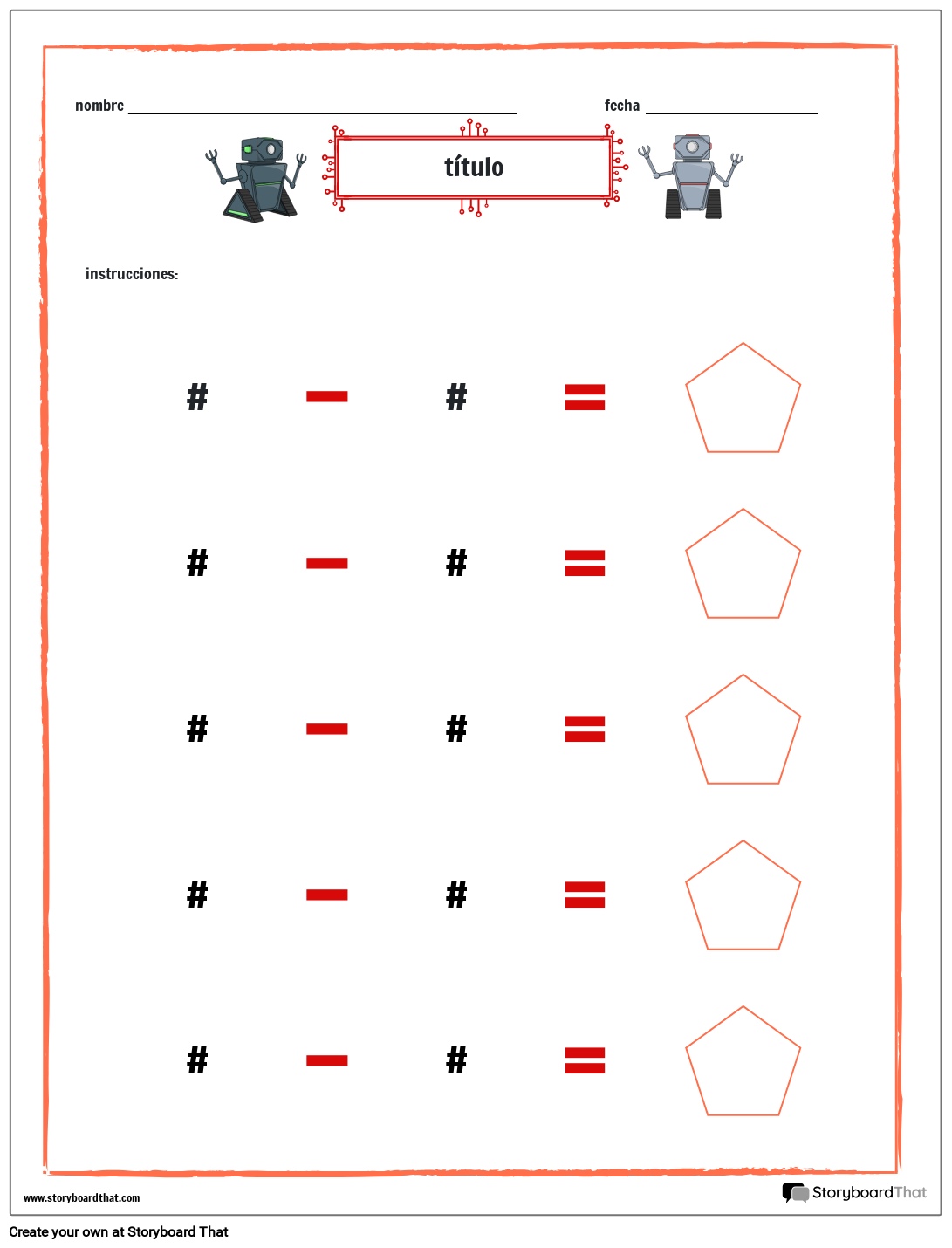 Resta de Robot Storyboard por es-examples