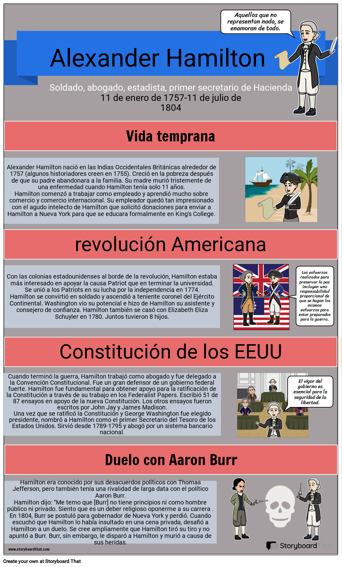 Revolución Americana, A. Hamilton Storyboard por es-examples