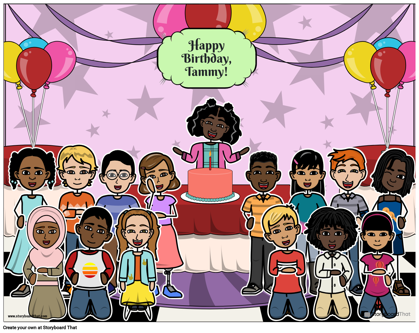 Tarjeta de cumpleaños de clase Storyboard por es-examples
