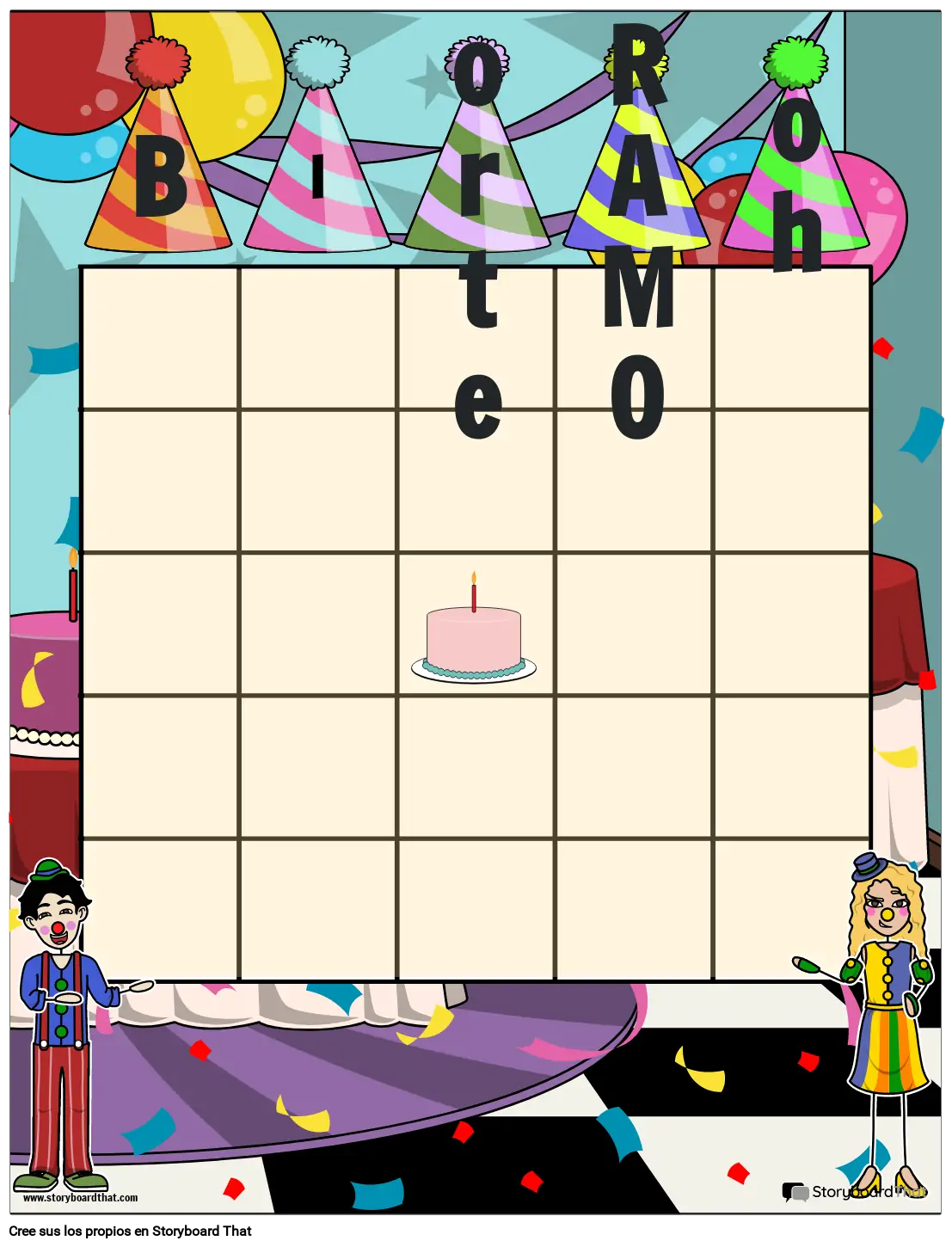 Tarjeta de Juego de Bingo Para Fiesta de Cumpleaños