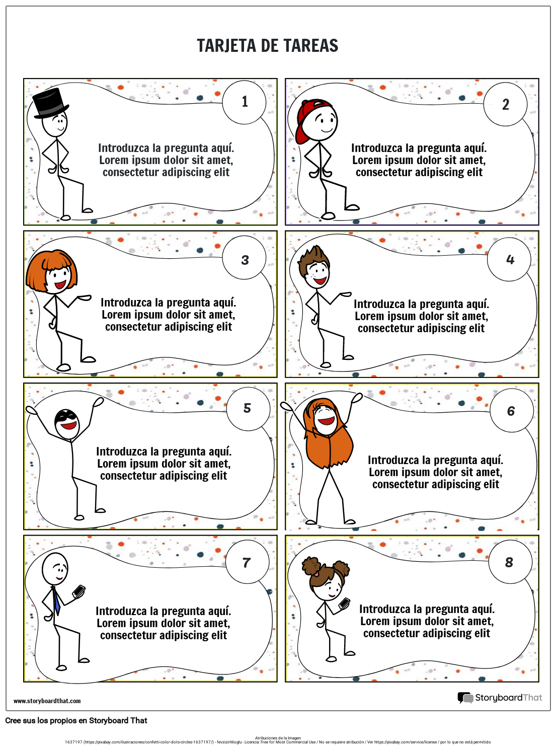 Tarjeta de tareas para problemas escritos Storyboard