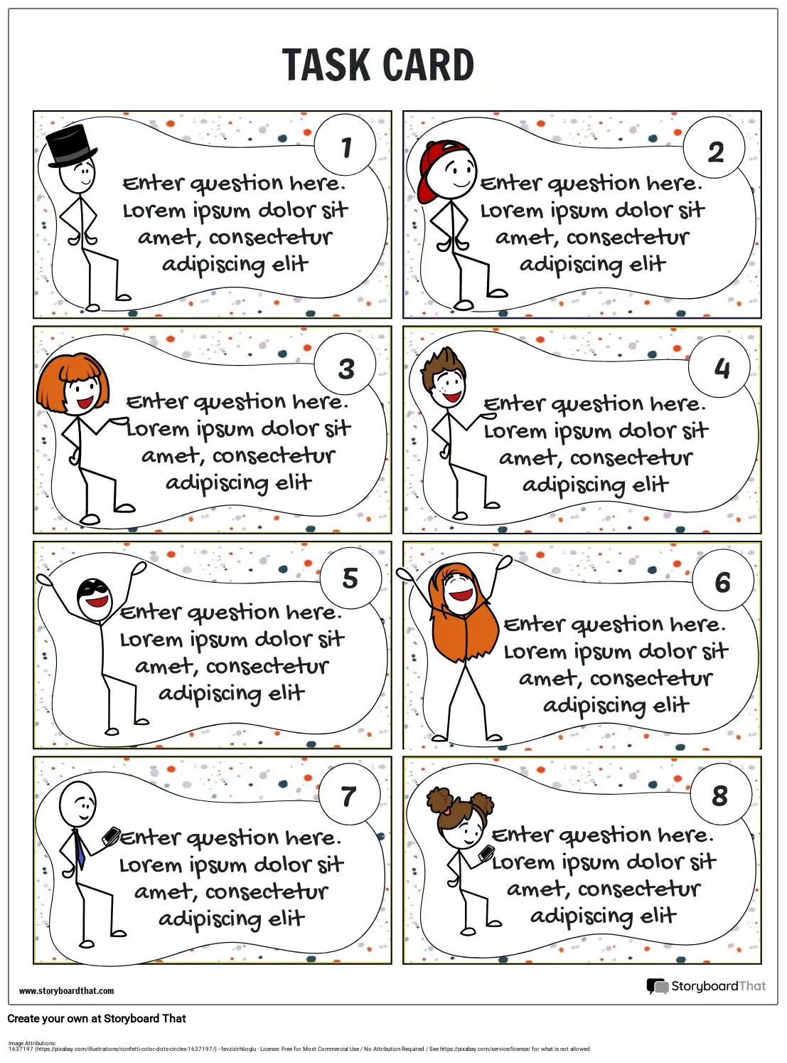 Tarjeta de tareas para problemas escritos Storyboard