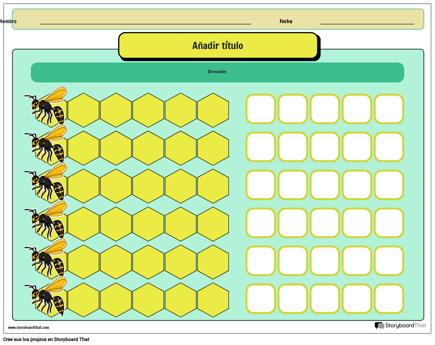 TEMA DE LA COLMENA DE ABEJAS: HOJA DE TRABAJO DE NÚMEROS DE PEDIDO.