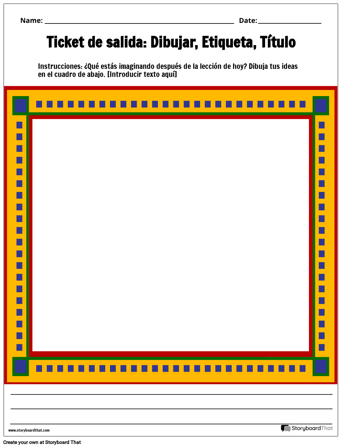 Ticket de Salida 14 Storyboard por es-examples