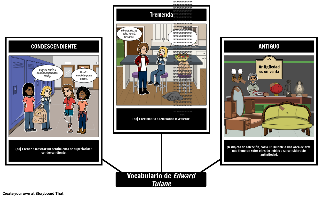 Vocabulario de Edward Tulane Storyboard by es-examples