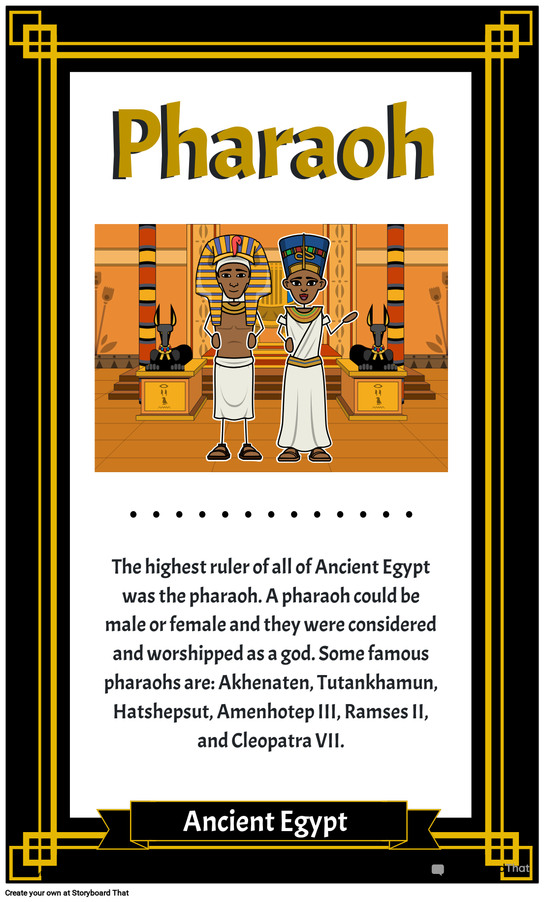 Vocabulario del Antiguo Egipto Póster Storyboard