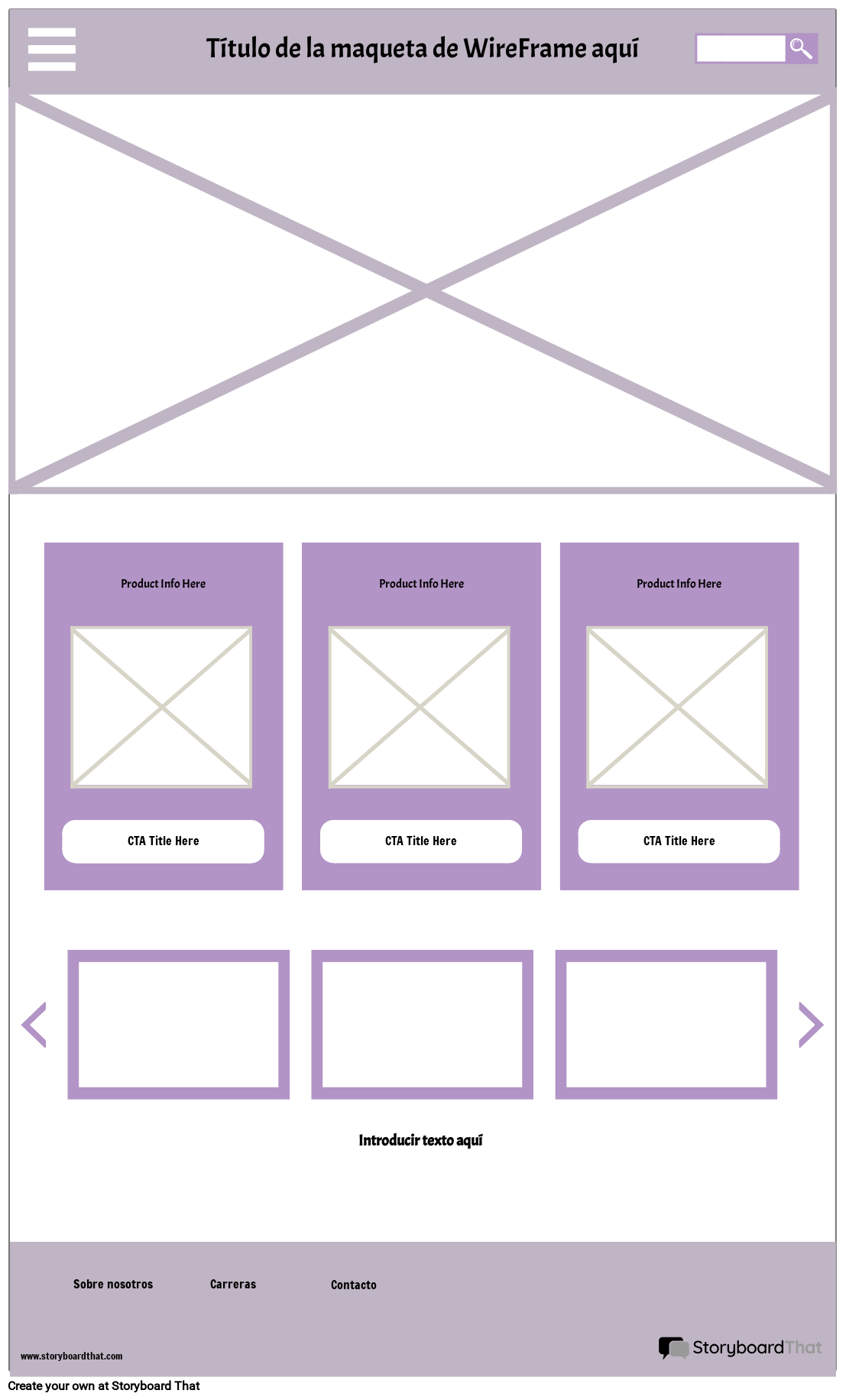 WireFrame Corporativo Vs Plantilla Mock up 1 Storyboard