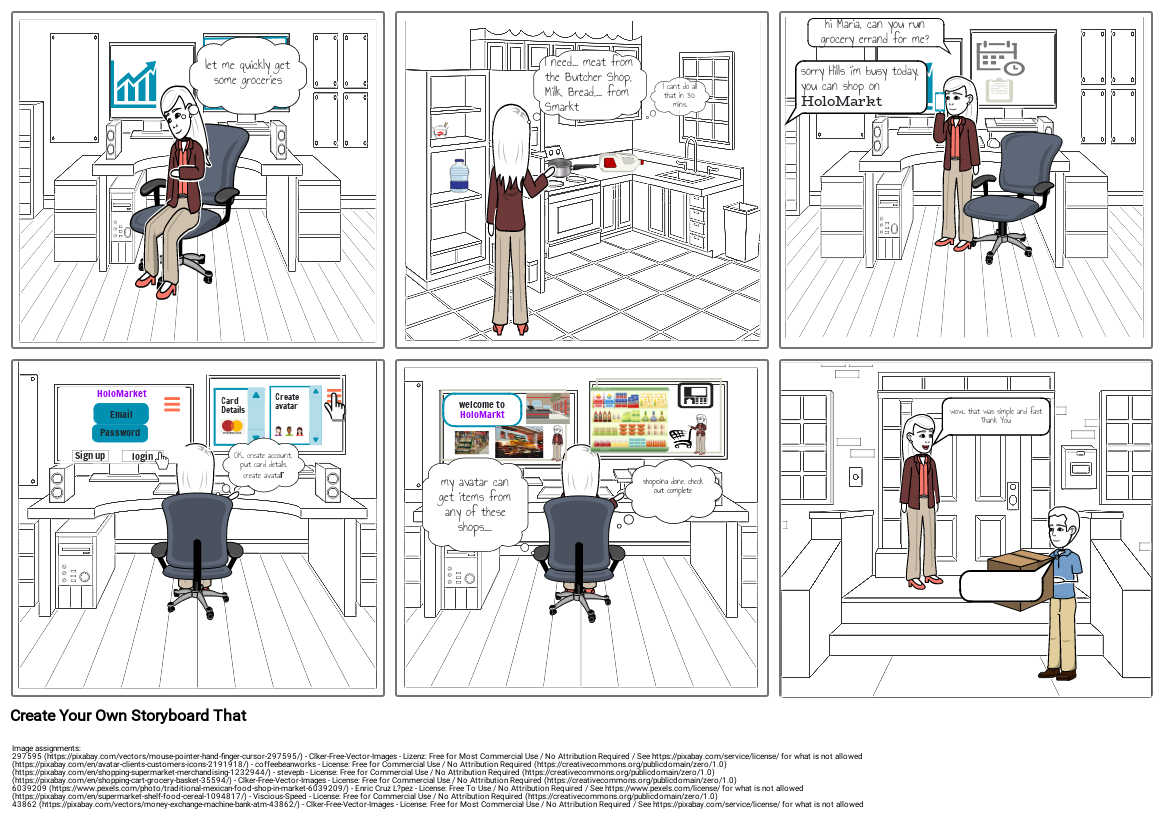 HoloMarkt Storyboard by esikun
