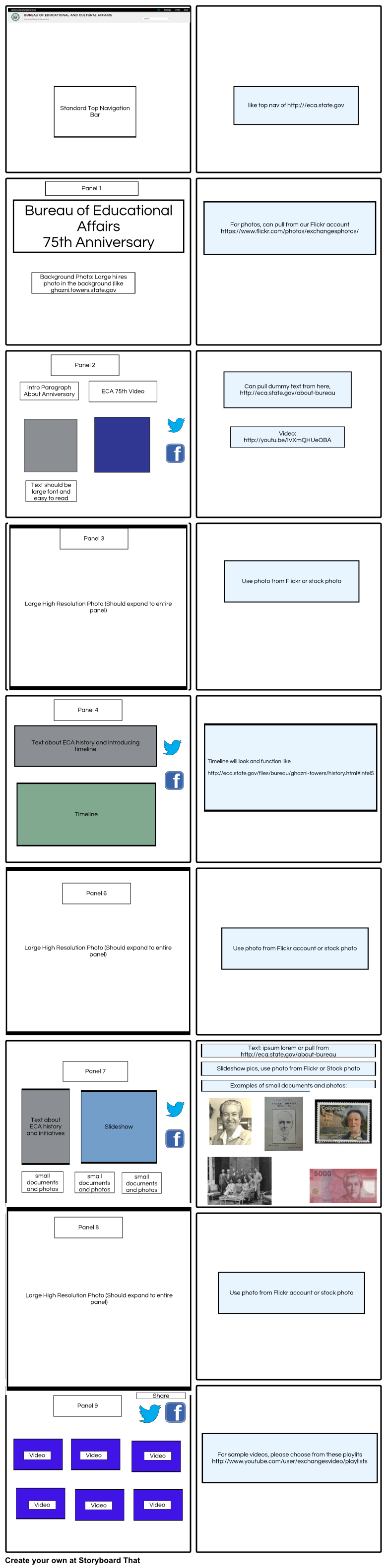 ECA 75th Web Feature: Parallax Scrolling Storyboard
