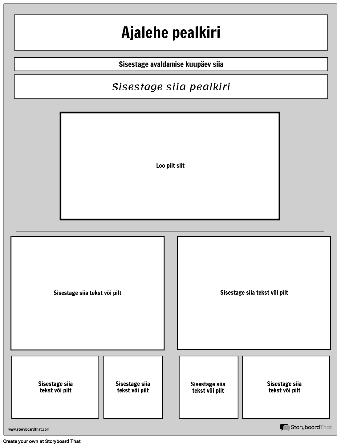 Ajalehe Esileht Storyboard por et-examples