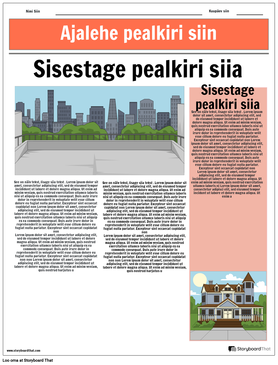 Ajalehe mall Storyboard by et-examples