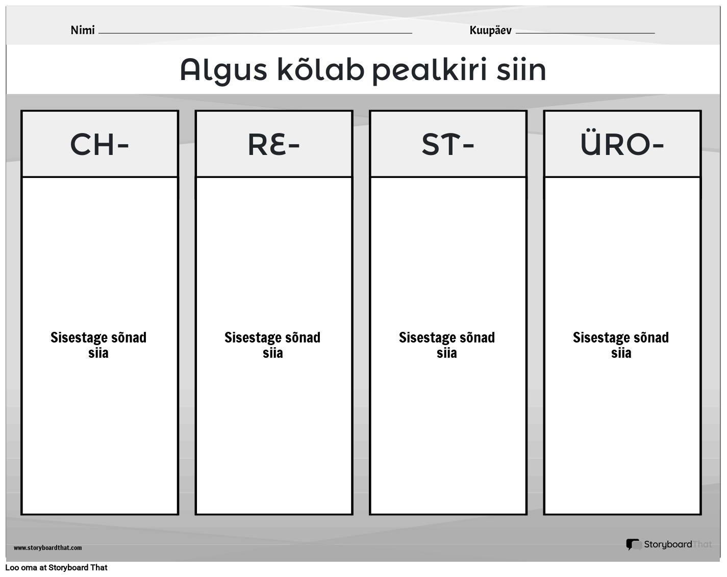 Algus S. Temp 4 (must ja Valge) Storyboard por et-examples