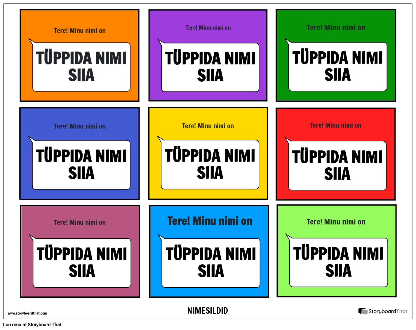 Armas Värviline Nimesilt القصة المصورة من قبل et-examples