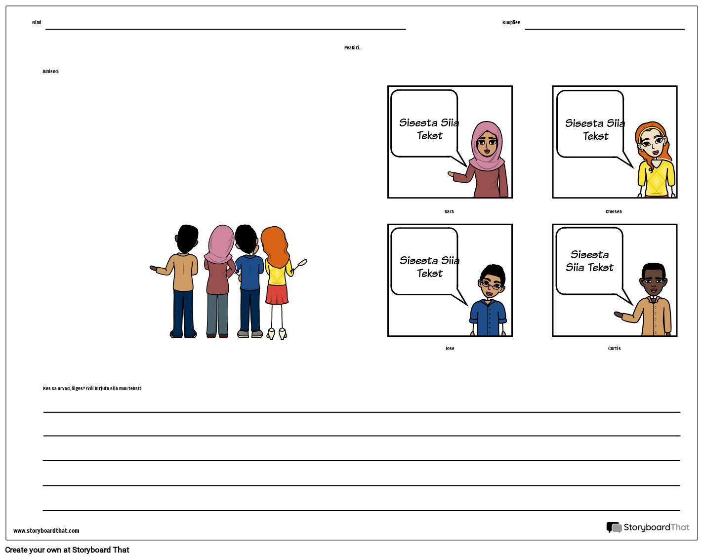 Arutelu - Maastik Storyboard par et-examples