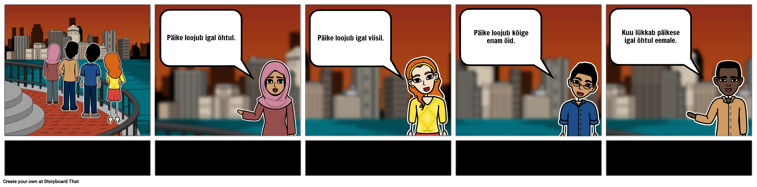 Arutelu Storyboard - ES - Sunset Storyboard por et-examples