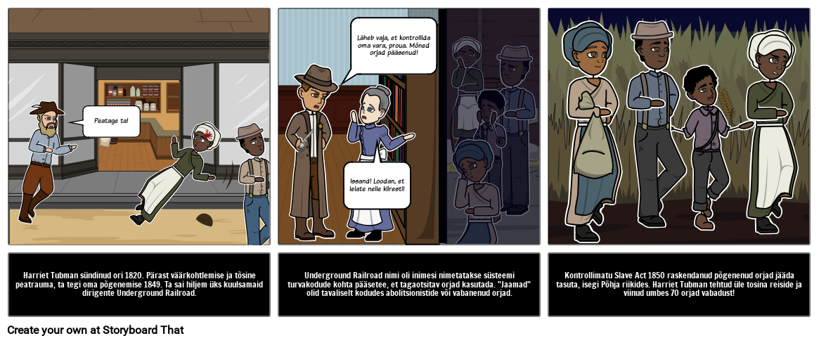 Black History Month - Harriet Tubman Storyboard