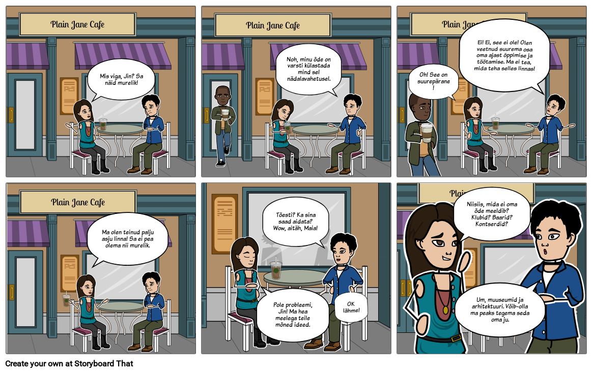Dialoog Kahe Friends - ESL Practice Storyboard