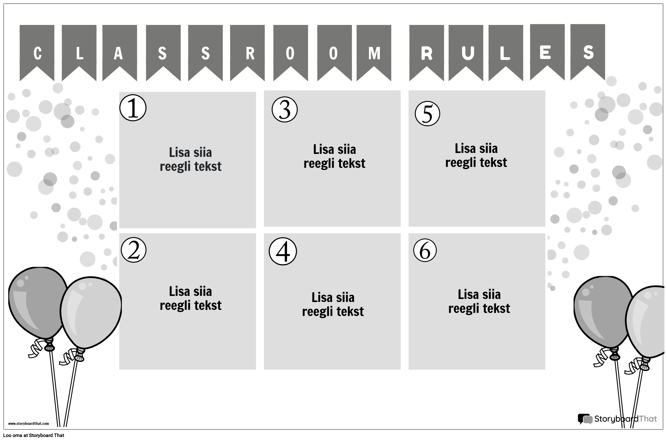 Klassireeglid Plakati mall Hall Storyboard par et-examples
