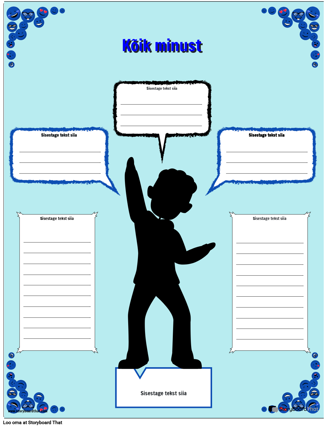 Kõik Minust Sinine Emotikonide Mall Storyboard