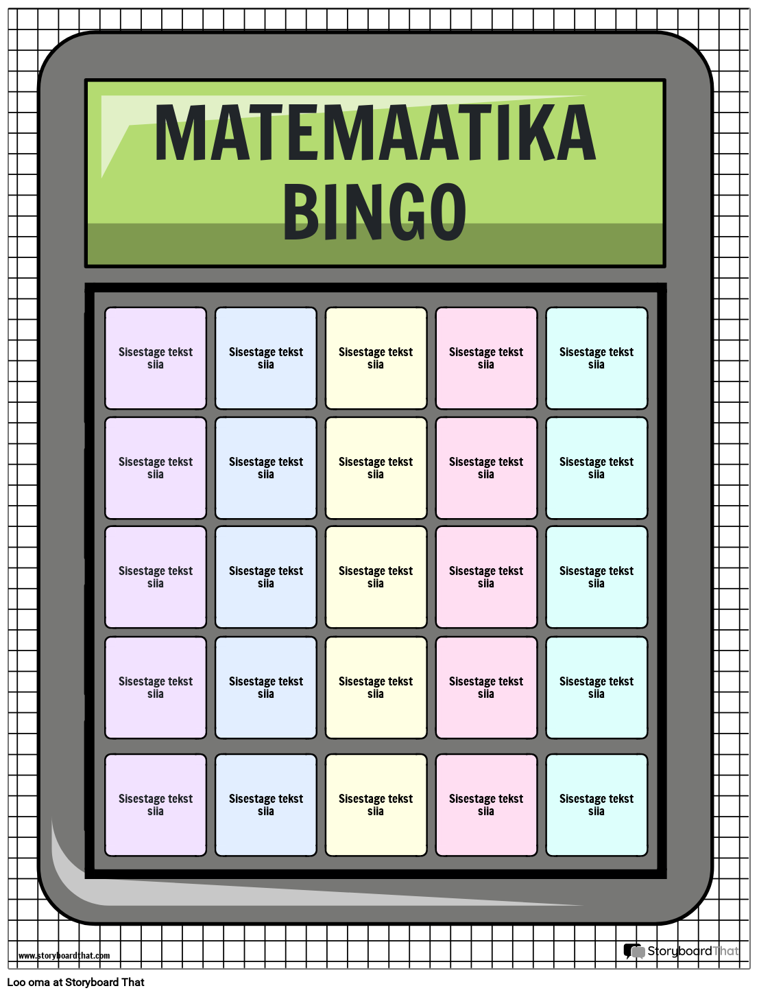 Lõbus Matemaatika Bingotegevus Storyboard por et-examples