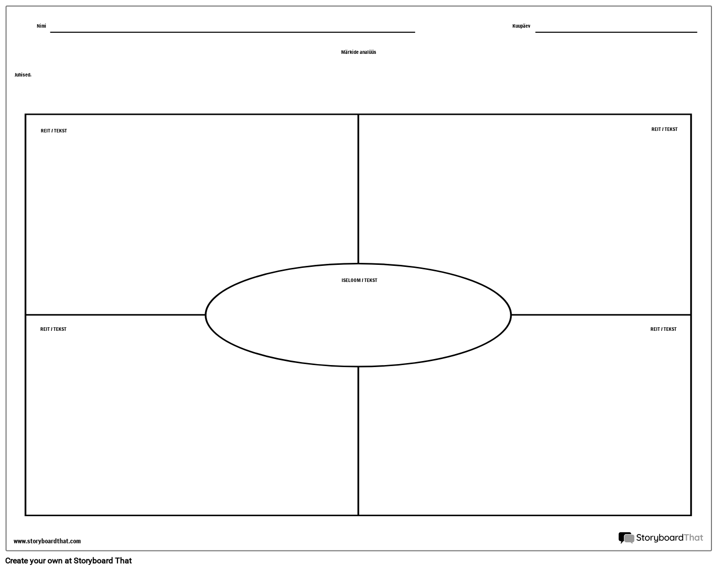 Märkide Analüüsi Mall - Maastik Storyboard por et-examples