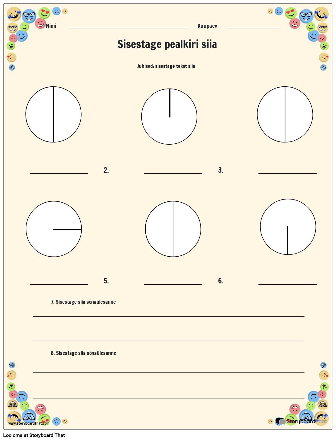 Pindala ja ümbermõõdu tööleht matemaatika emotikonide äärisega