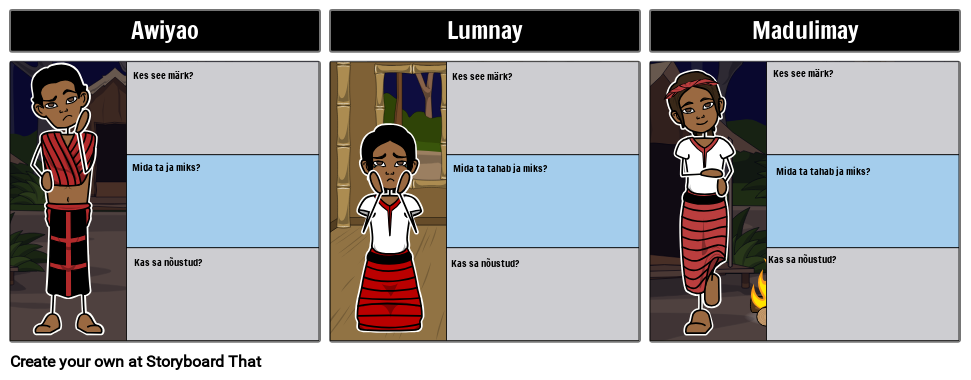 Pulmad Dance Tegelased القصة المصورة من قبل et-examples