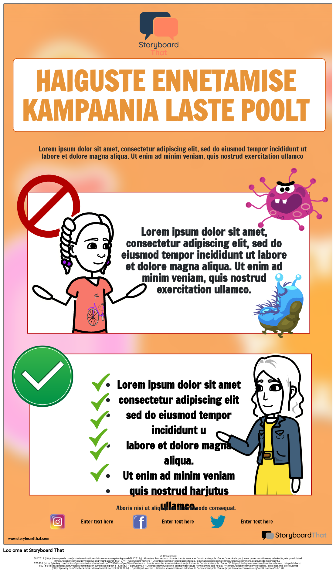 redigeeritav PSA plakat lastele Storyboard por et-examples