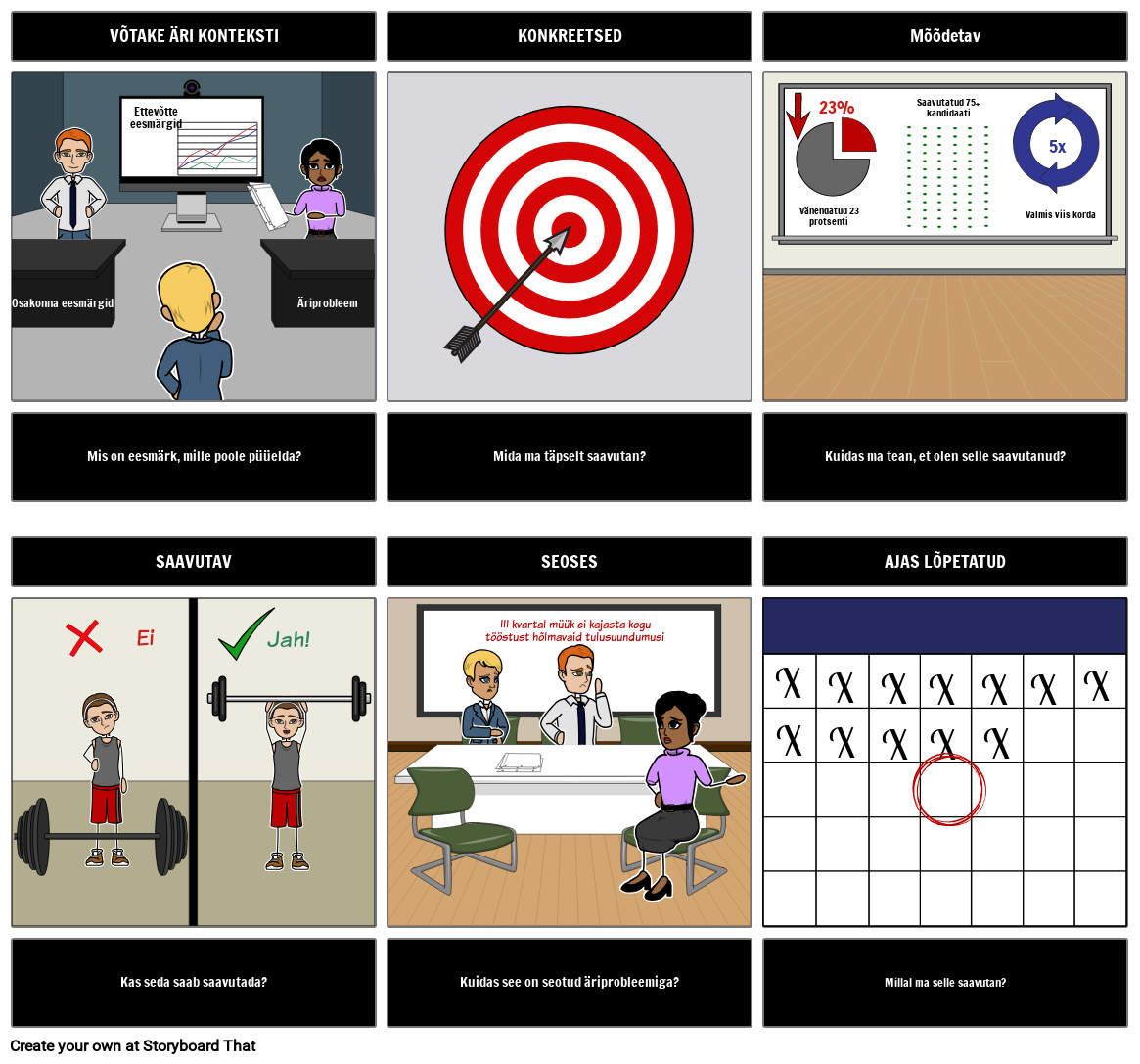 SMART-eesmärgid Storyboard von et-examples