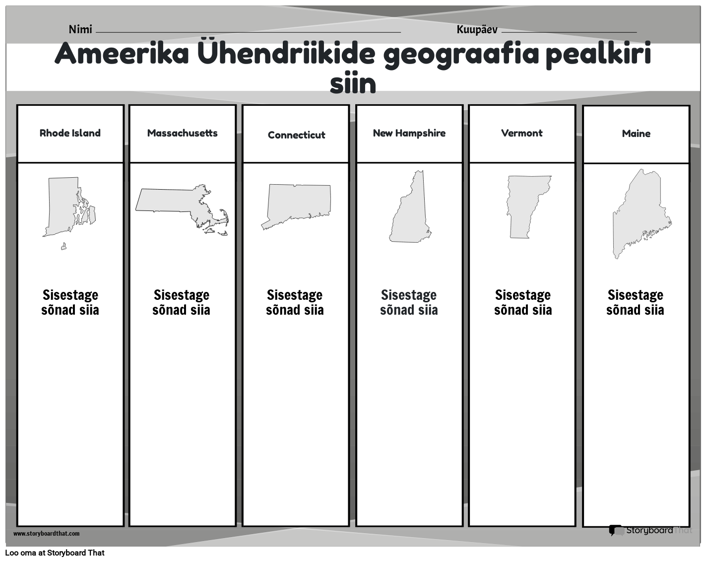 USA geomaastik must ja valge 4 Storyboard por et-examples
