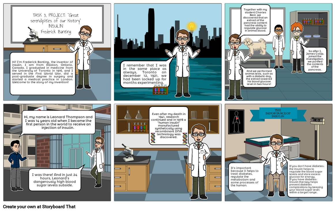 The invention of insuline Storyboard por eteam35853