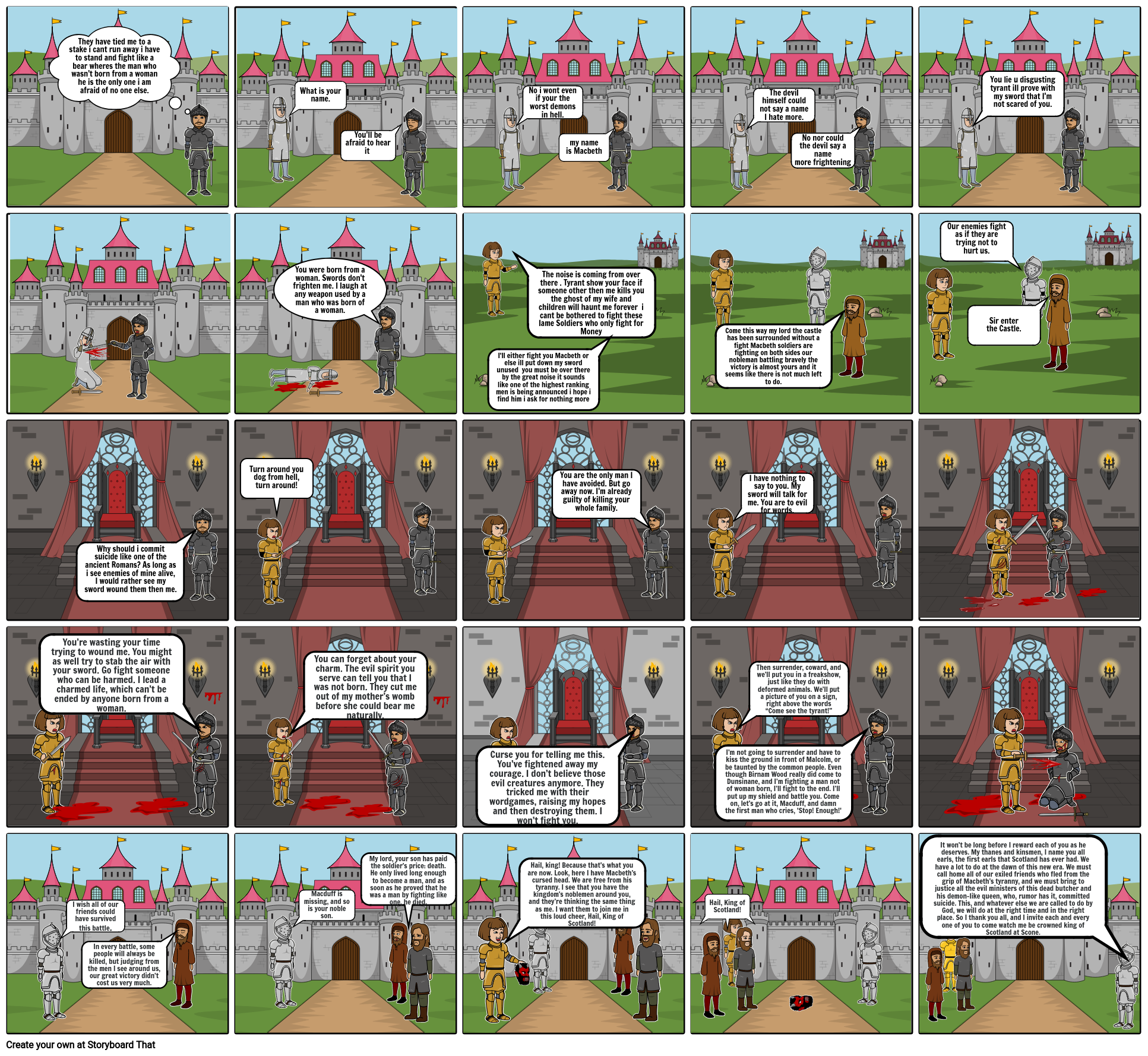 Macbeth Storyboard By Ethangraham33 Macbeth Storyboard By Ethangraham33