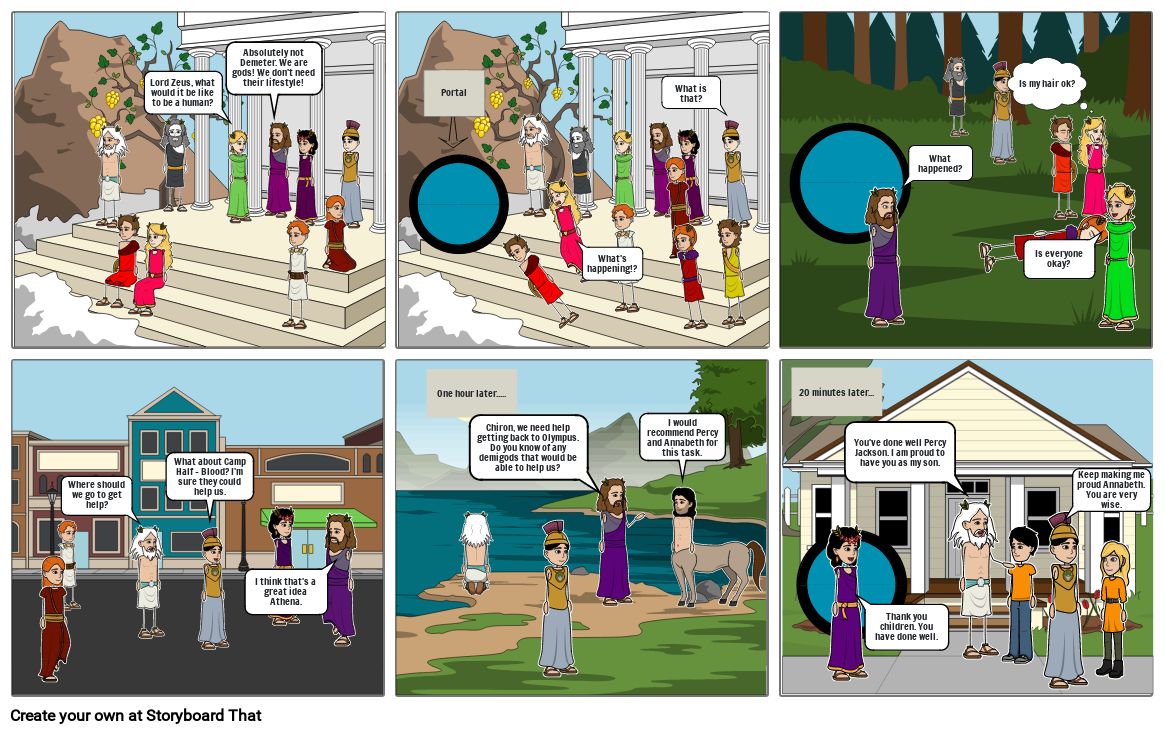 Greek Myth Comic Storyboard by evarphipps10