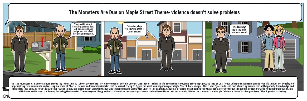The Monsters Are Due on Maple Street Theme Storyboard