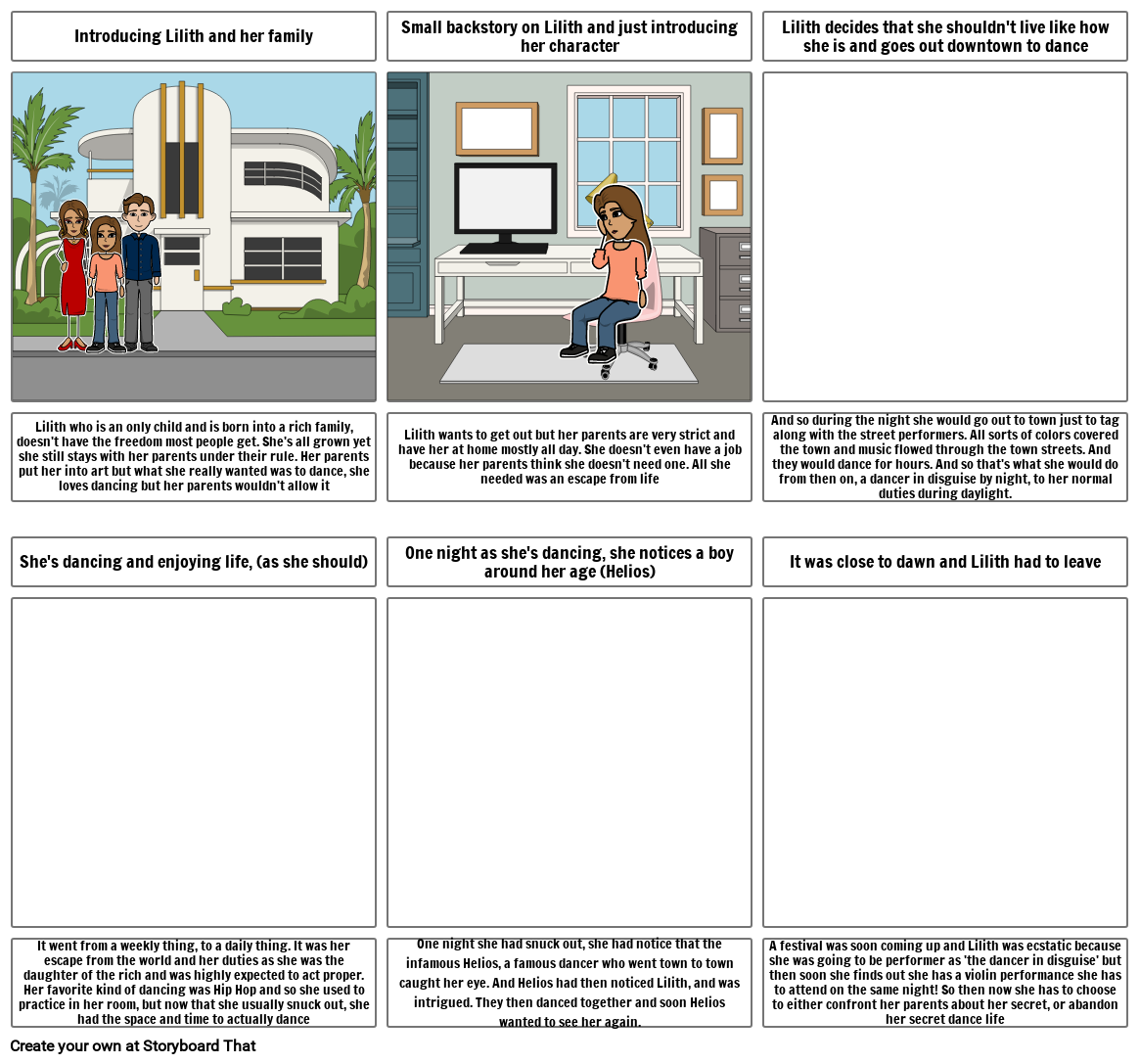 Dancer in the Night Storyboard by f1696063