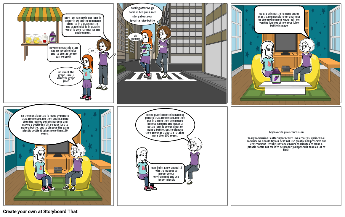 Journey of My favorite juice bottle Storyboard