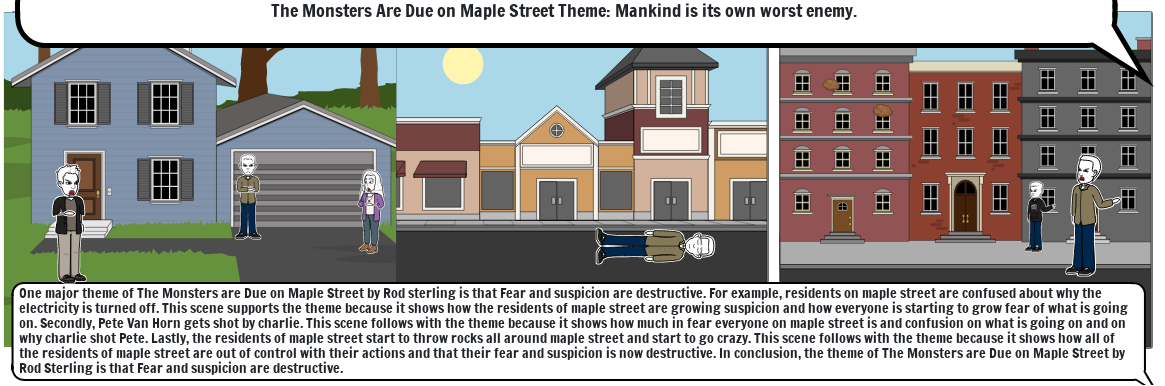 The Monsters Are Due on Maple Street Theme Storyboard