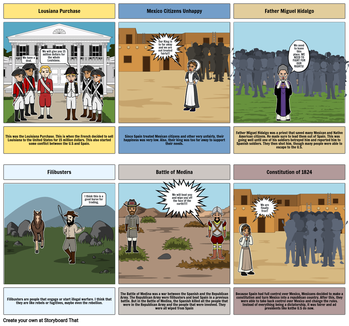 Mexico Gains Independence SOC STUDS Storyboard