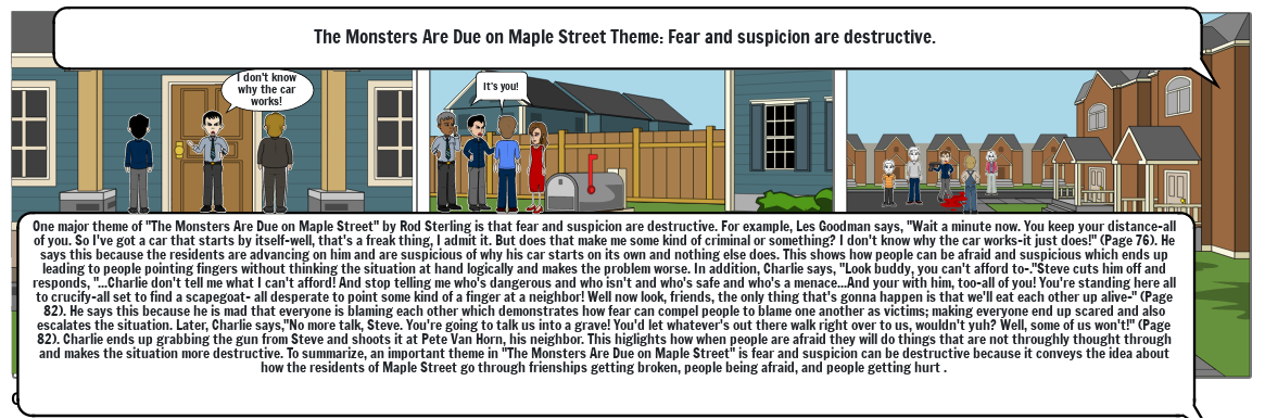 The Monsters Are Due on Maple Street Theme Storyboard