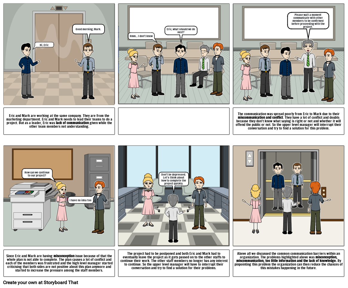 Barriers to communication Storyboard by f8055705