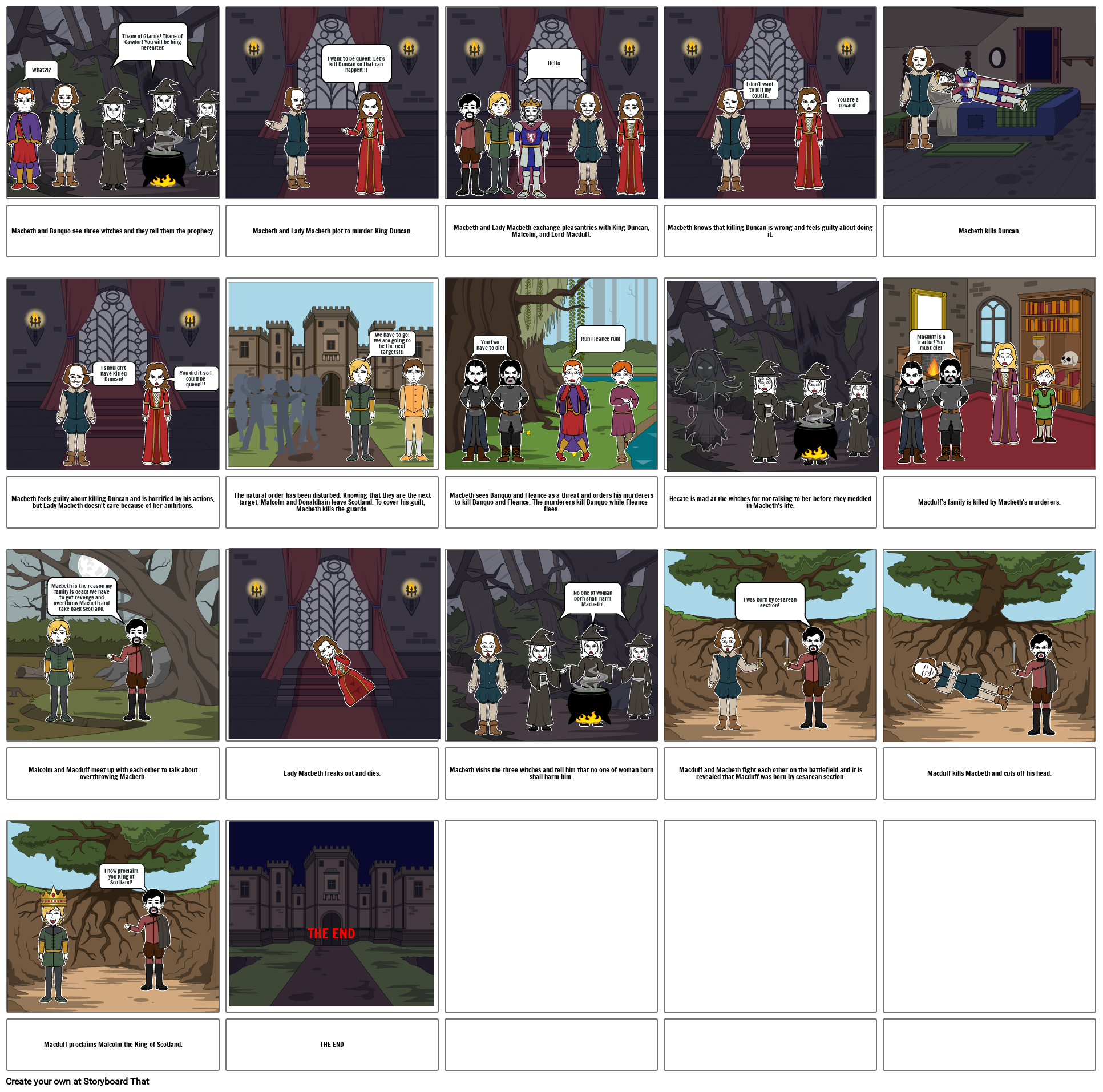 Hannah Thomas' Macbeth Project Storyboard por f850373d