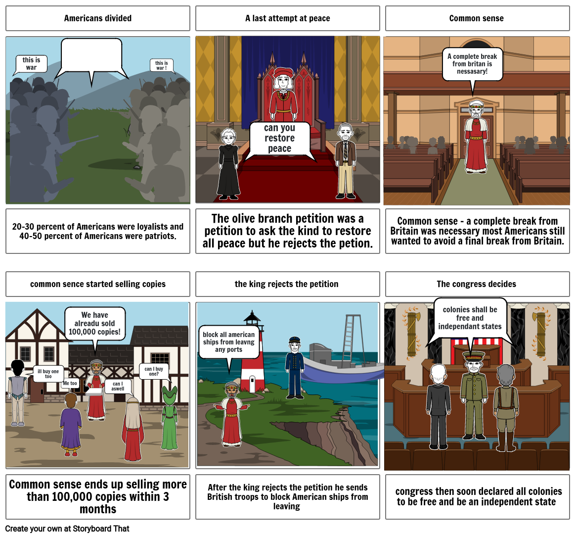 the american revolution Storyboard by f871b8f5