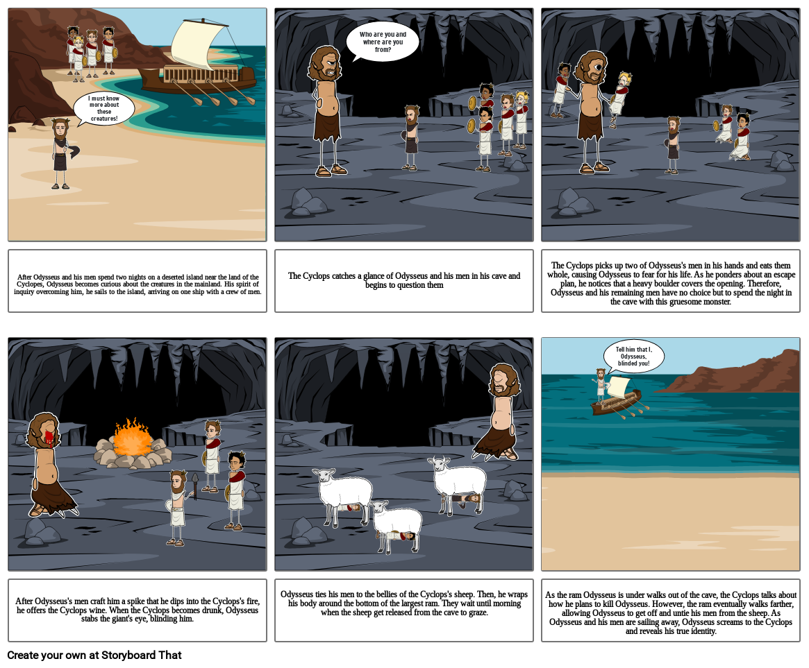 Cyclops vs Odysseus Storyboard por f97c1fad
