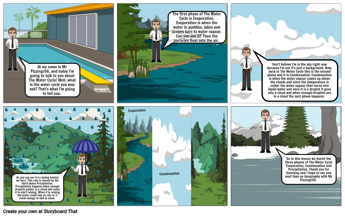 Geography Water Cycle Comic Storyboard by fa5cc498
